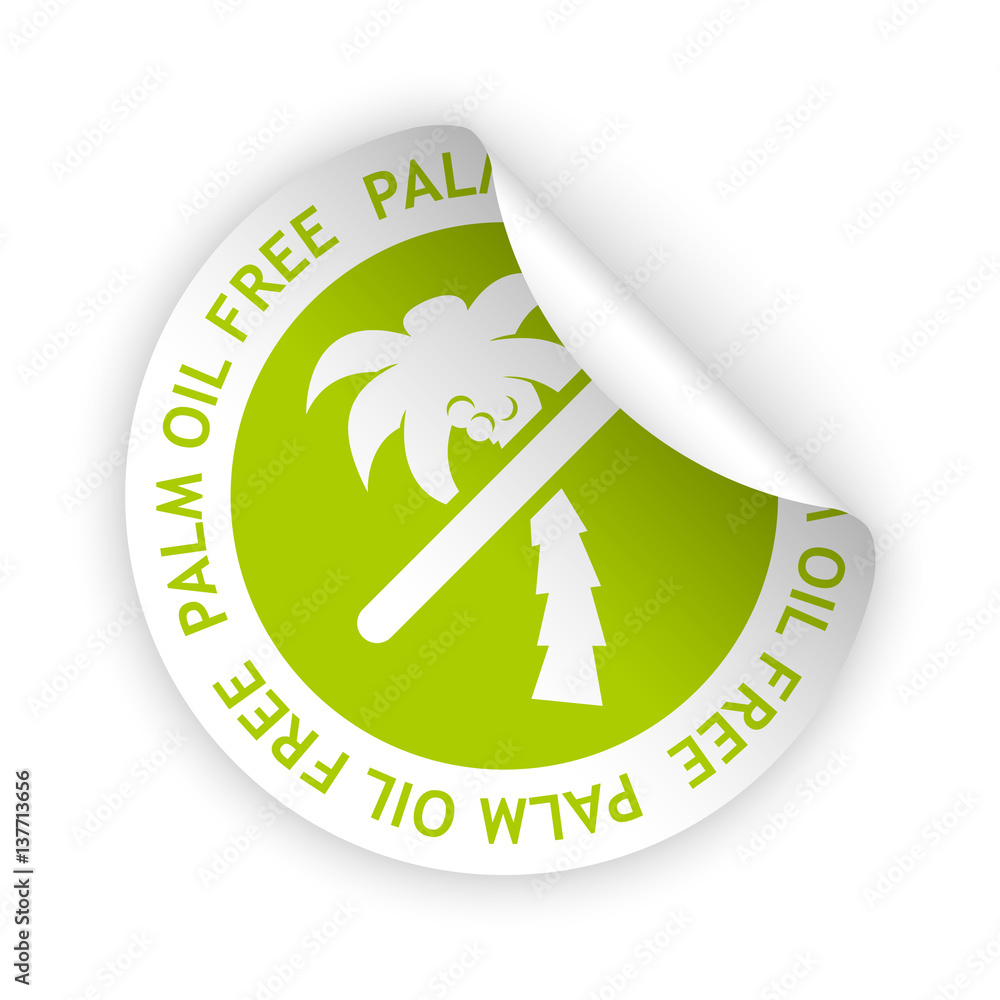 vector palm oil free bent sticker Stock Vector | Adobe Stock