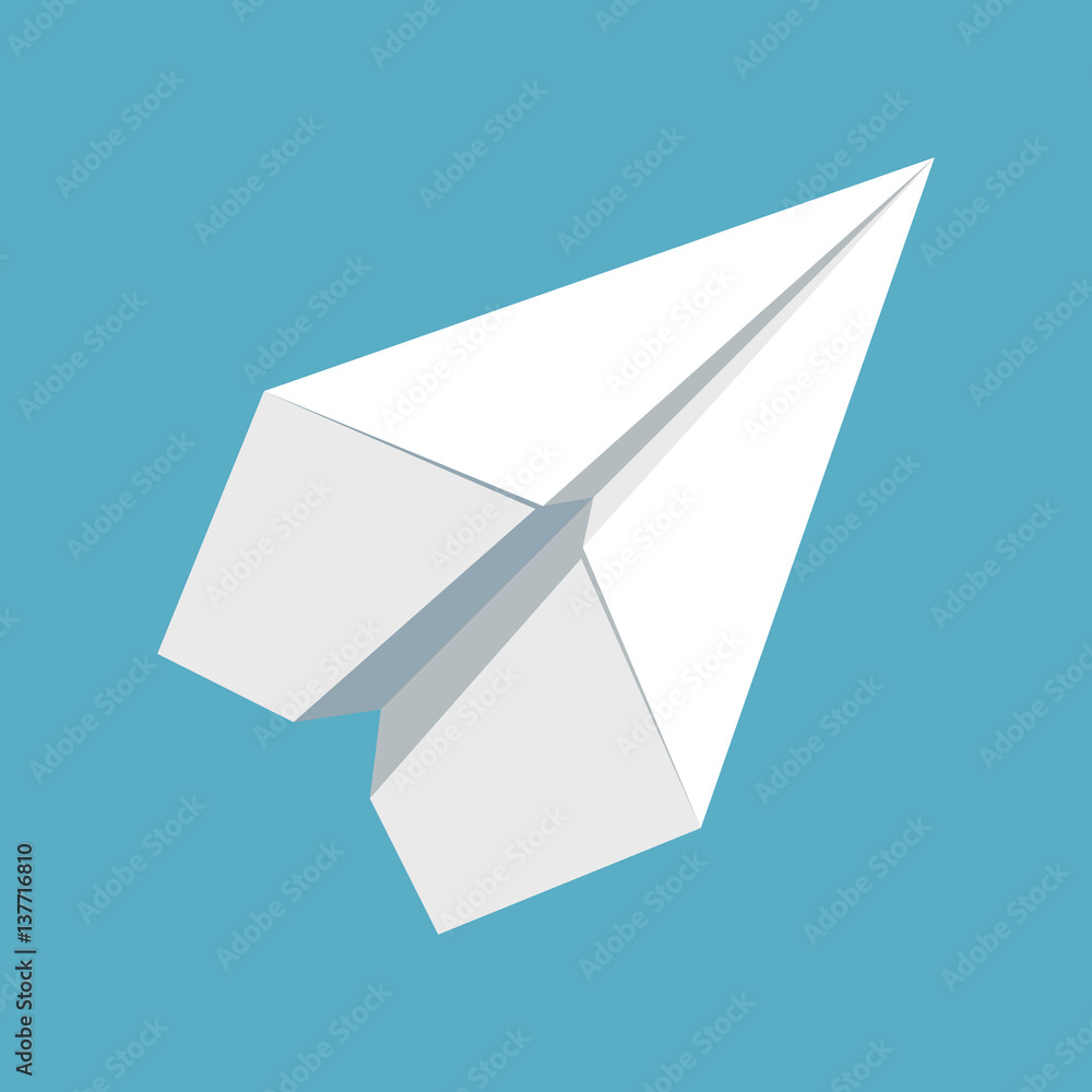 Paper Plane Icon. Papercraft Origami Airplane. Stock Vector | Adobe Stock