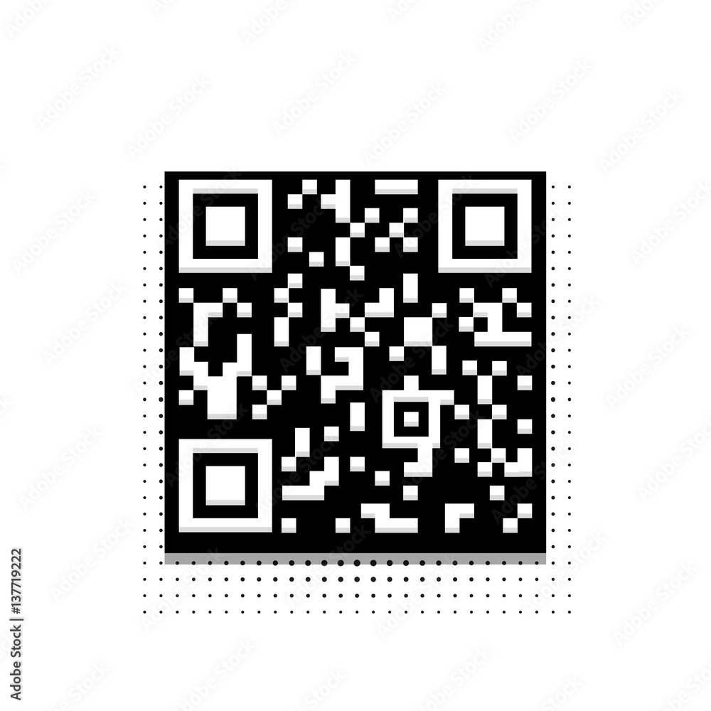 Vector modern halftone qr code icon on white background. Stock Vector ...