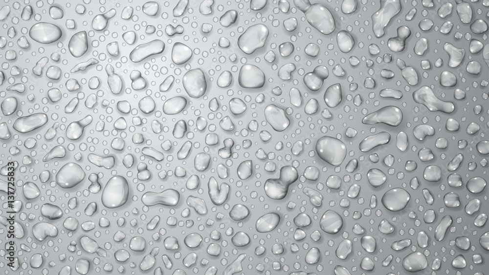 Gray background of water drops Stock Vector | Adobe Stock