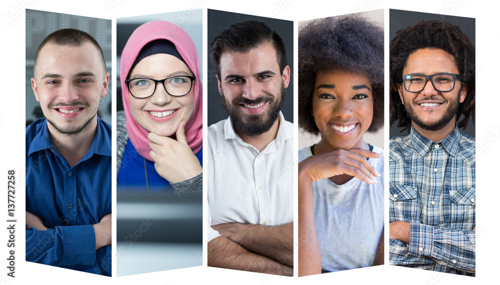 collage of different people, cultural difference, diferent faces ...