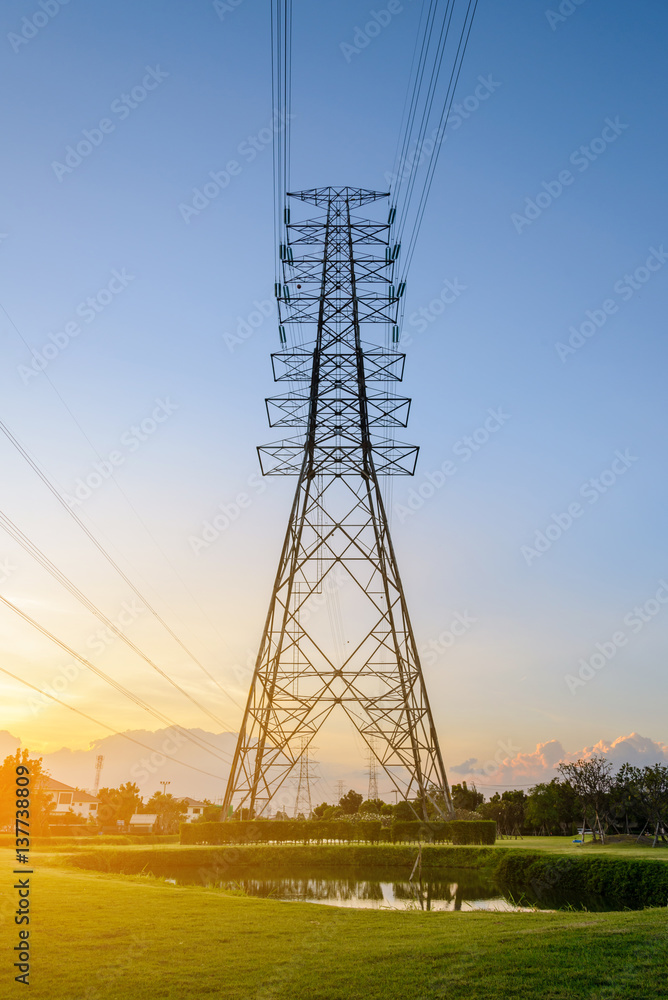 High voltage electricity pylon system, Electricity transmission power ...