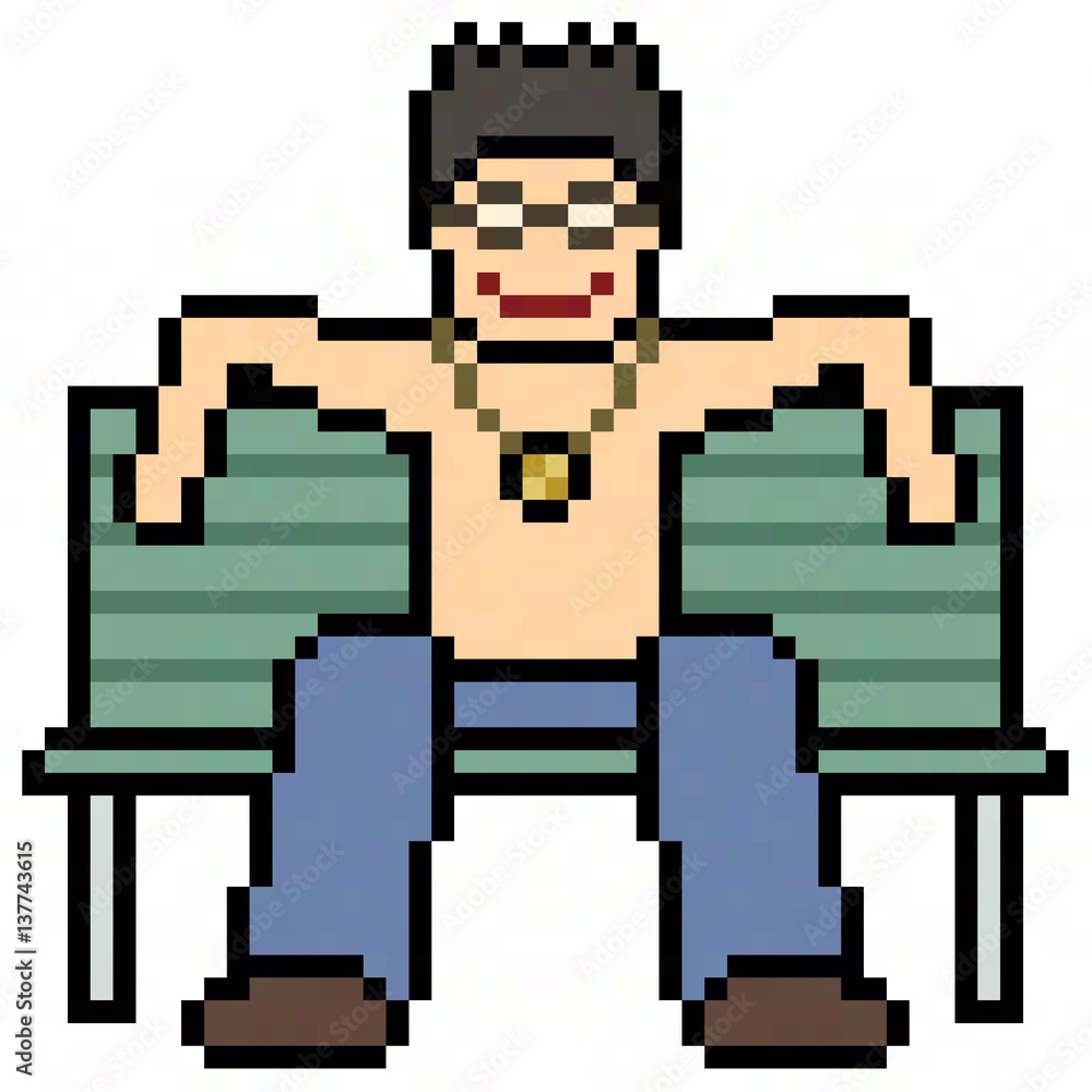 pixel art man sit Stock-Illustration | Adobe Stock