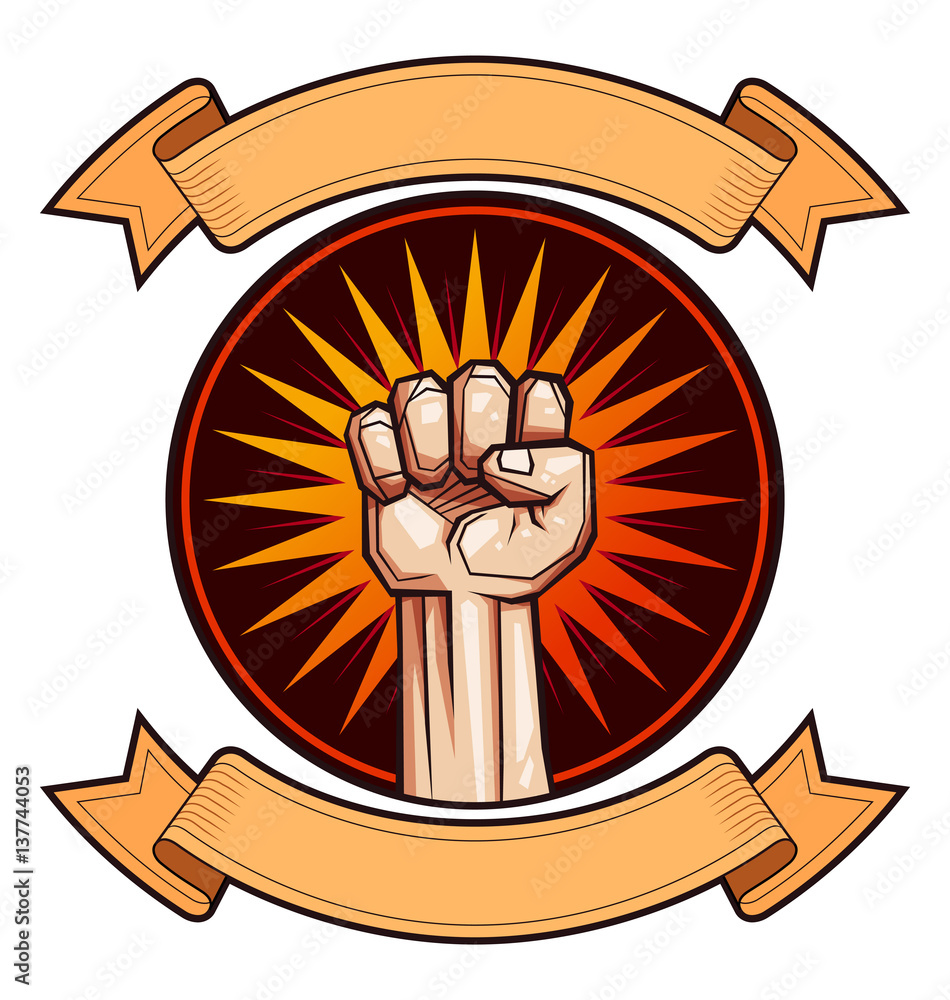 clenched fist vector illustration for resistance and revolution symbol ...