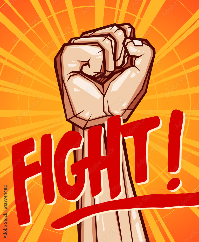 clenched fist vector illustration for resistance and revolution symbol ...