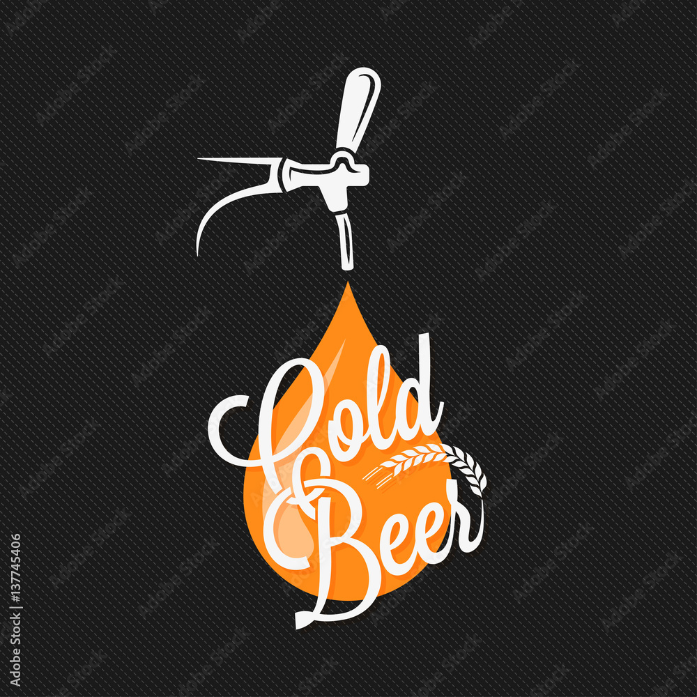 Beer Tap Label Design Background Stock Vector | Adobe Stock