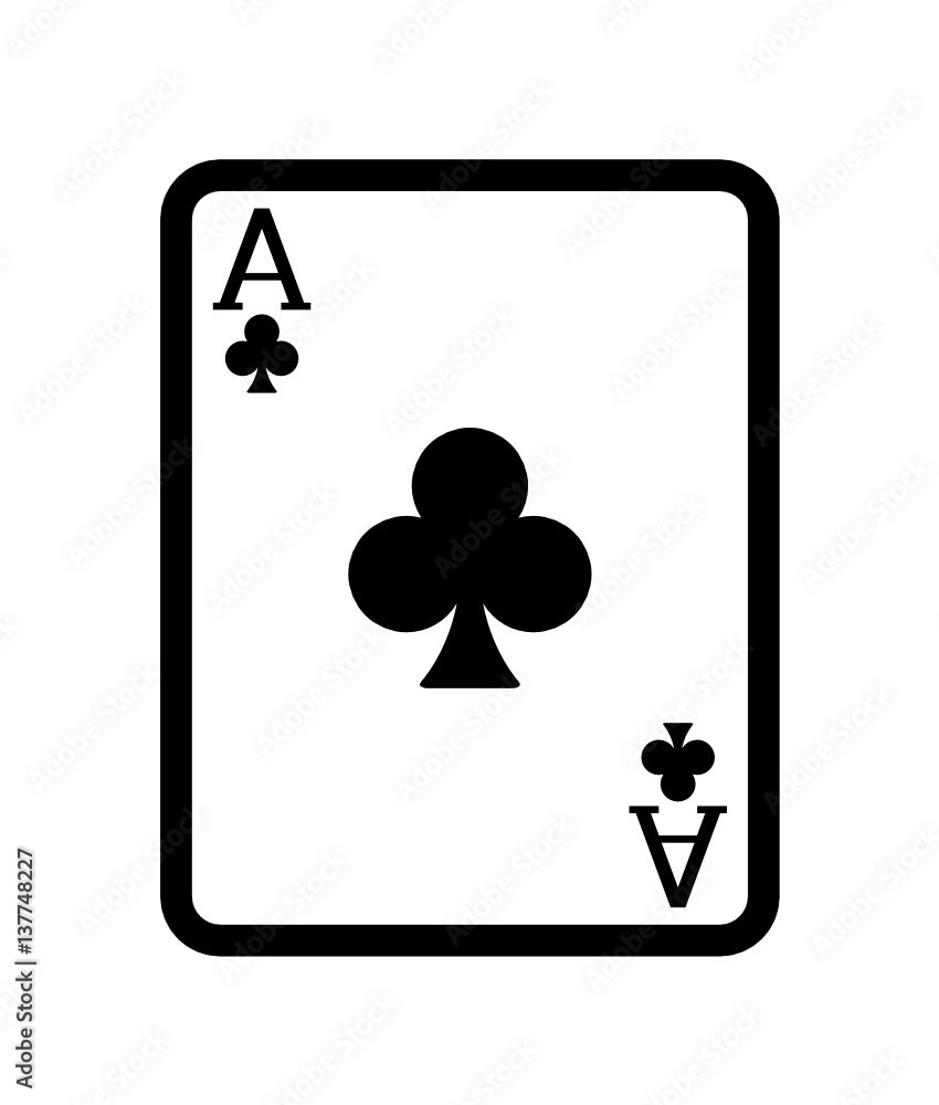 karta as trefl ikona Stock-Vektorgrafik | Adobe Stock