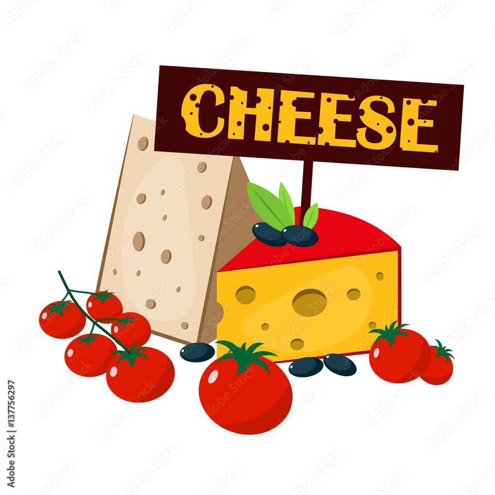 Cheese icons on white background Stock Vector | Adobe Stock