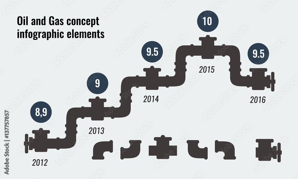 Pipe timeline infographics chart, elements for oil and gas concept ...