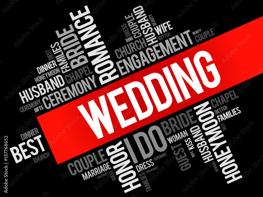 Wedding word cloud collage, social concept background Stock Vector ...