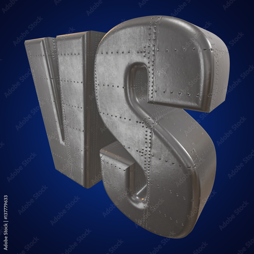 Versus Logo. VS Letters. 3D render on blue. Competition Icon and fight ...