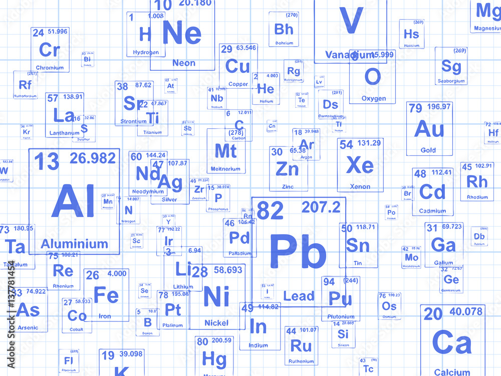 Chemical Elements Graph Paper Stock Vector | Adobe Stock