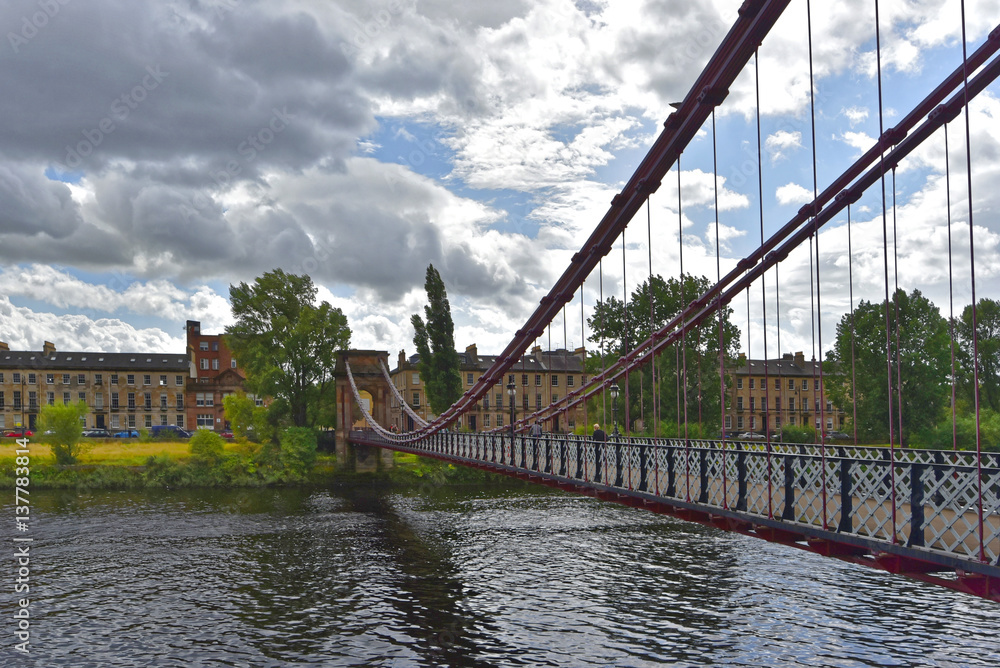Glasgow - Carlton Place Suspension Bridge Stock Photo | Adobe Stock