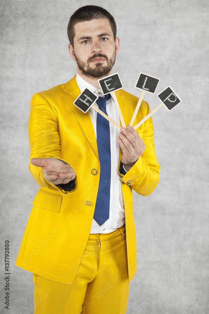businessman begs and asks for help foto de Stock | Adobe Stock