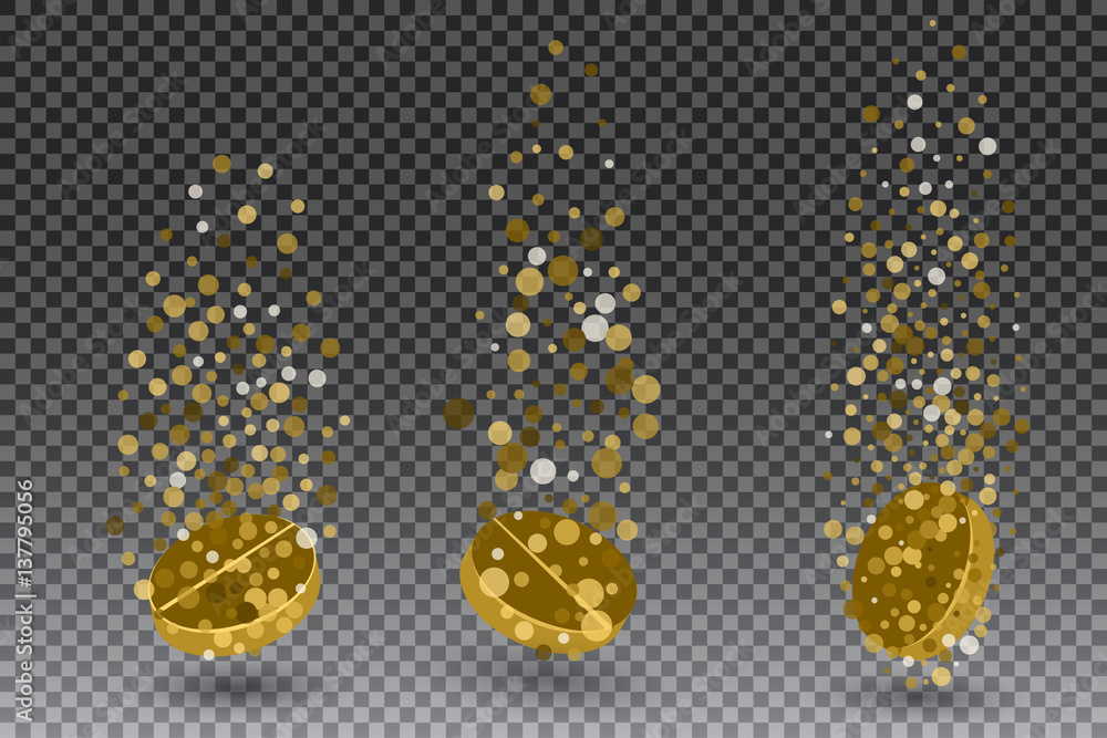 Photo & Art Print Soluble drug with fizzy trace isolated on checkered ...