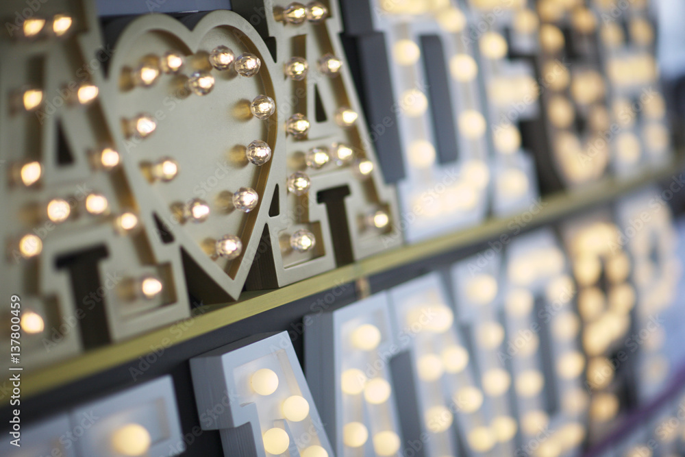 Sample logo and lettering for advertising Stock Photo | Adobe Stock