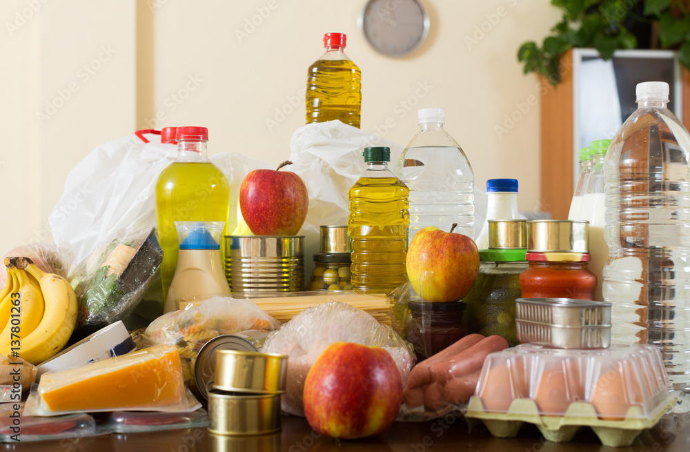 Provision with vegetables and meat Stock Photo | Adobe Stock