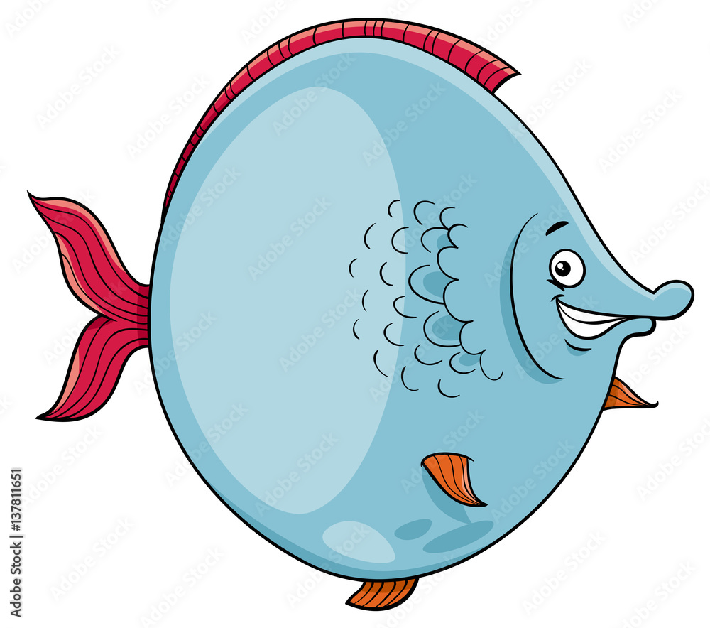 big fish cartoon character Stock Vector | Adobe Stock