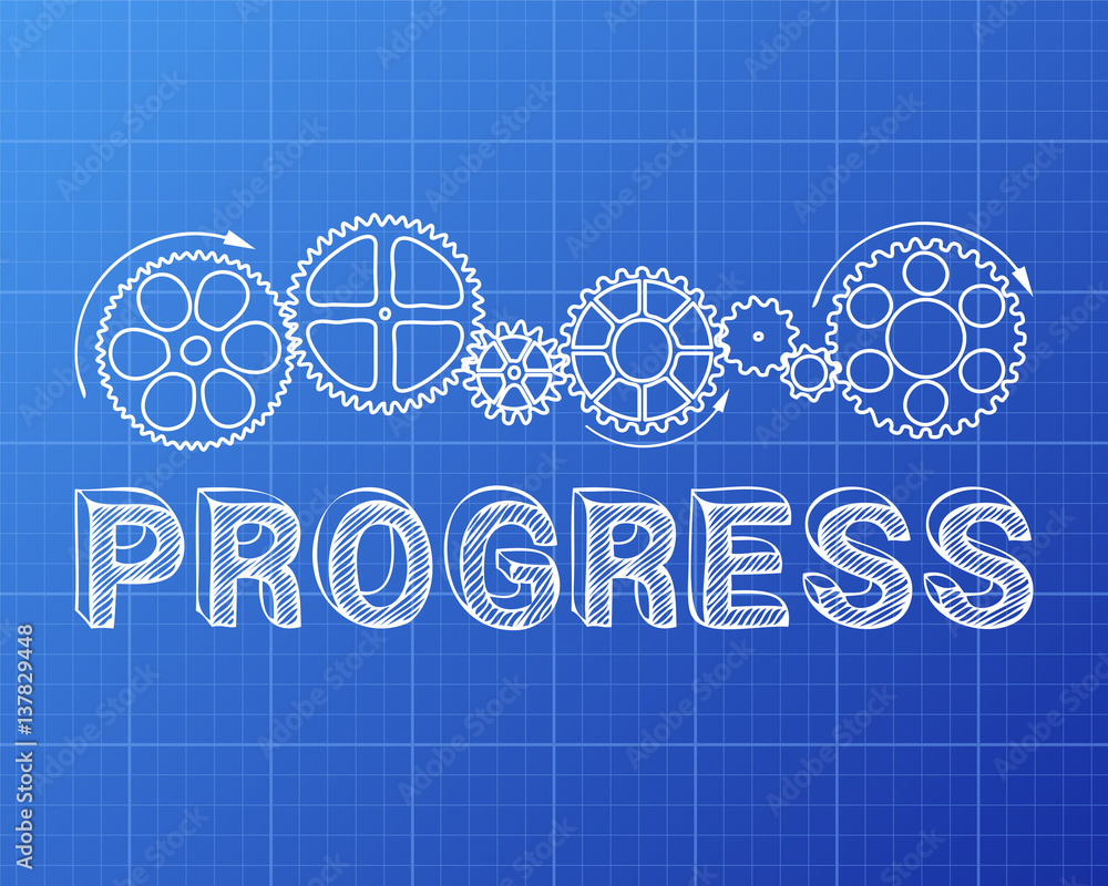Progress Blueprint Stock Vector | Adobe Stock