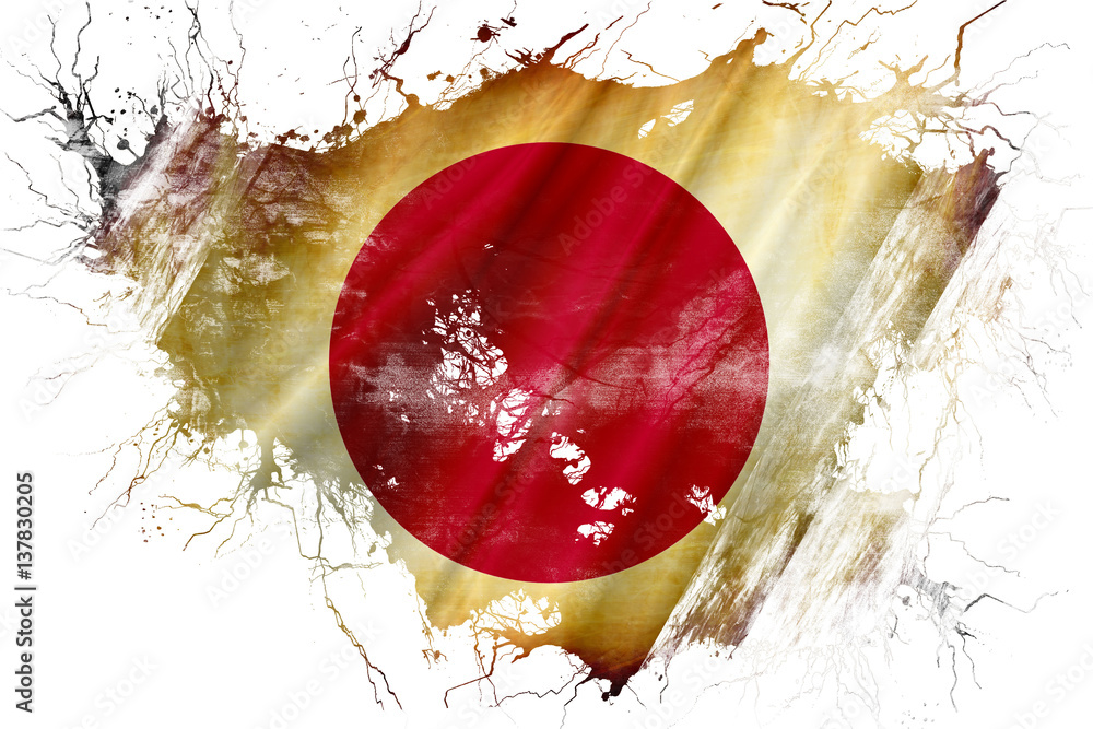 Grunge old Japan flag Stock Illustration | Adobe Stock