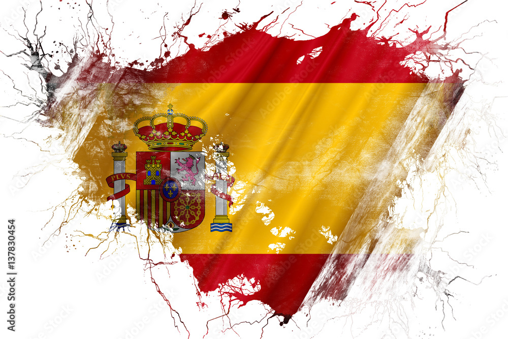 Grunge old Spanish flag Stock Illustration | Adobe Stock