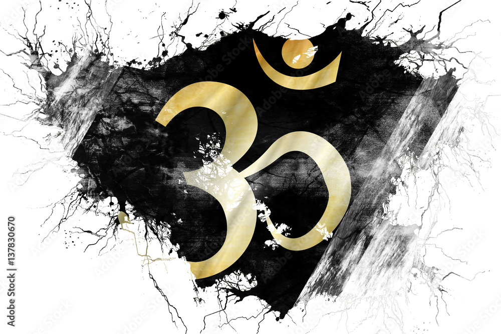 Grunge old Om / aum symbol flag Stock Illustration | Adobe Stock