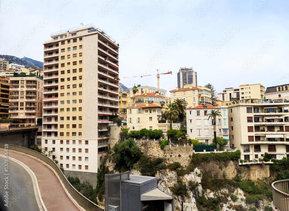 Monaco. Dwelling houses, palm trees, private property, the rich people ...