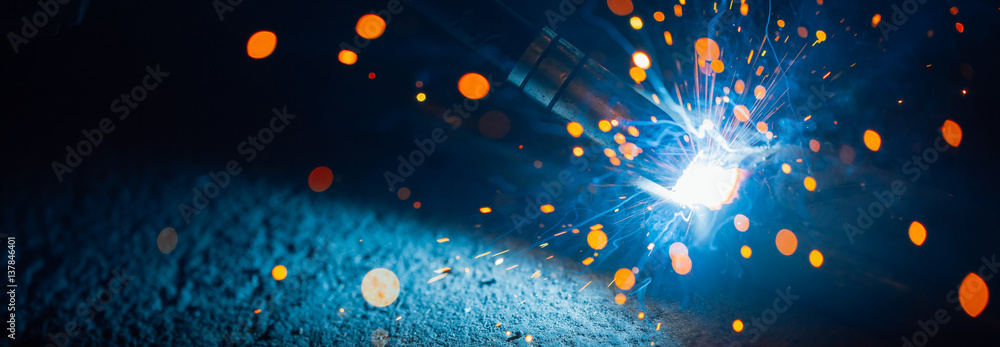 artistic welding sparks light, industrial background Stock Illustration ...
