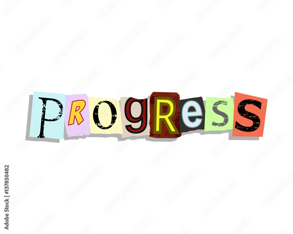 Progress Paper Letters Stock Vector | Adobe Stock