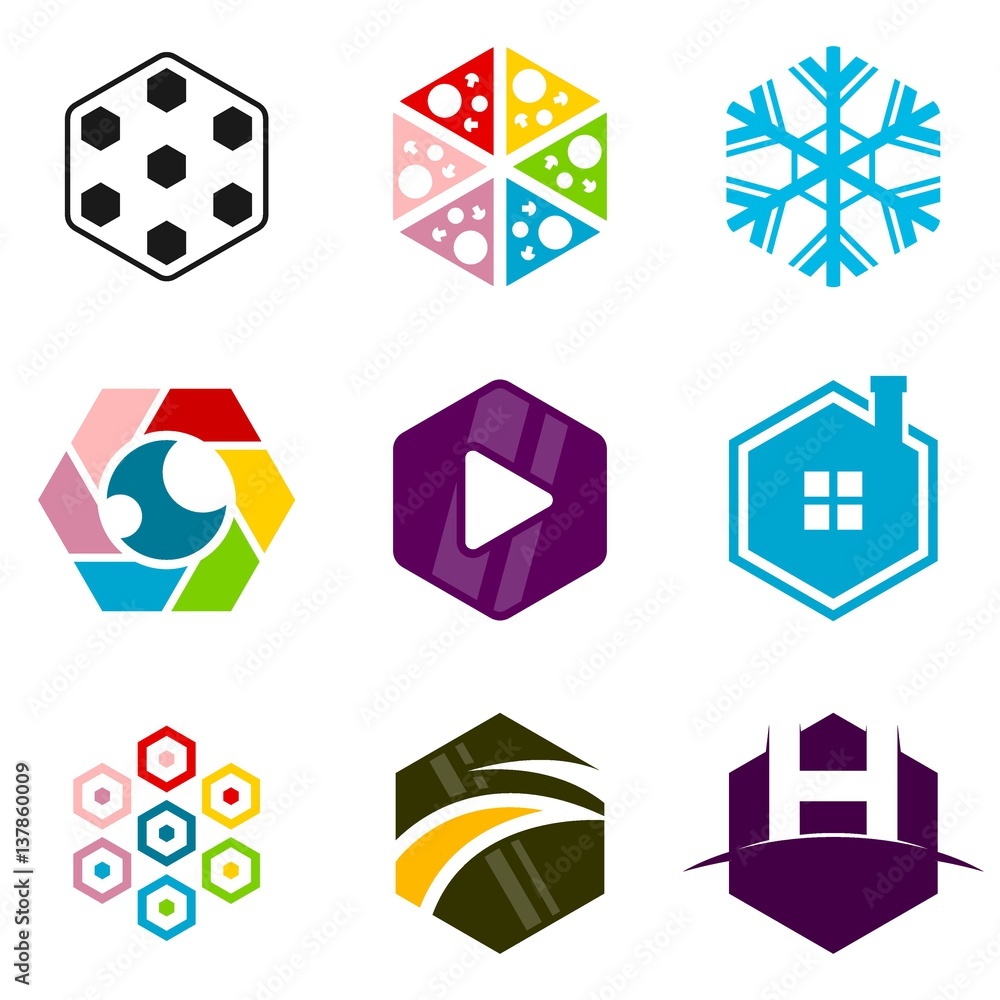 Hexagonal logo design concept, ethnic and modern style hexagon logo ...