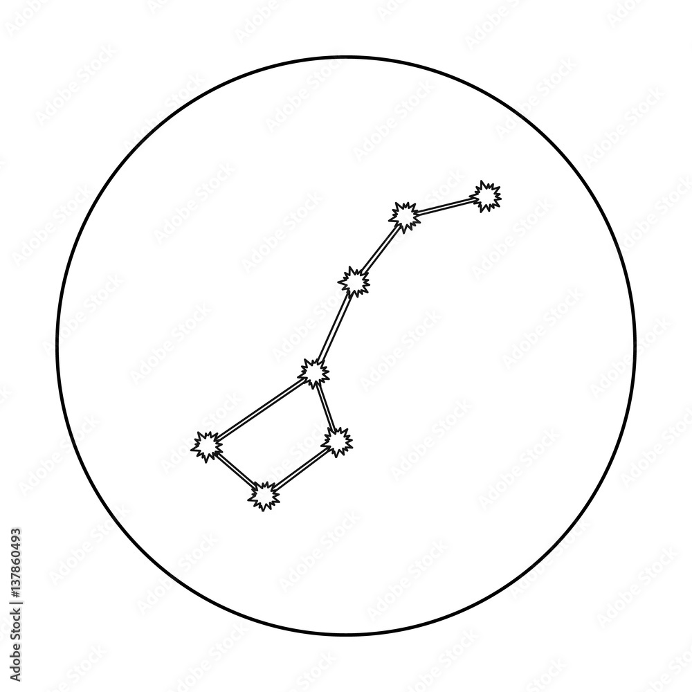 Ursa Major icon in outline style isolated on white background. Space ...