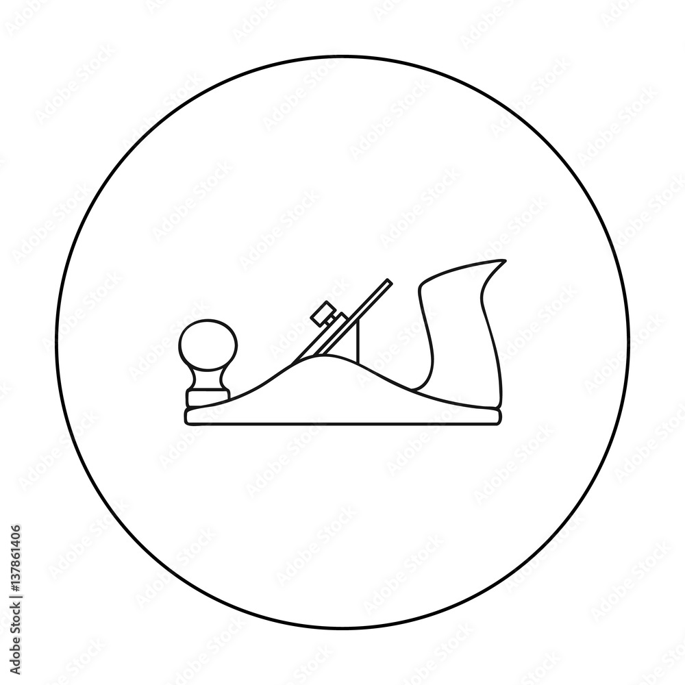 Jack plane icon in outline style isolated on white background. Sawmill ...