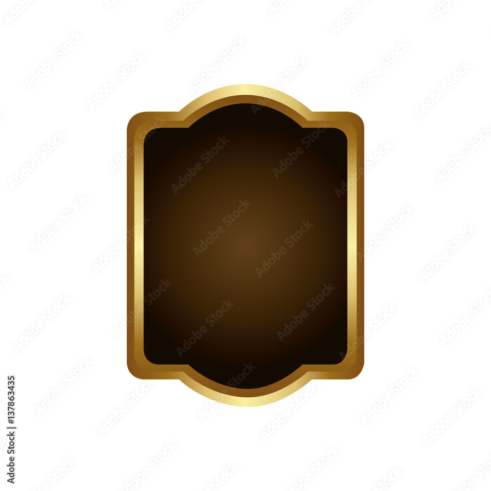 golden border with decorative heraldic rounded rectangle frame design ...