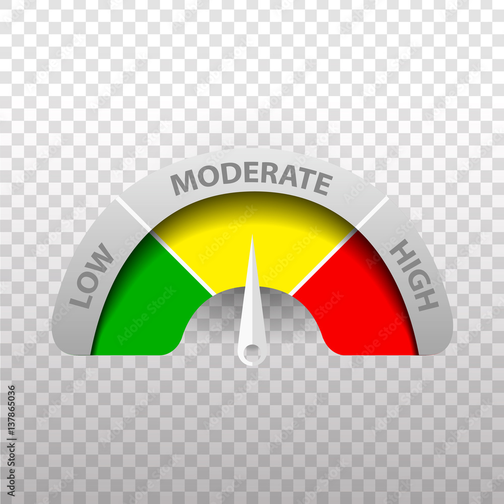 Vector realistic rating meter on the transparent background. Stock ...