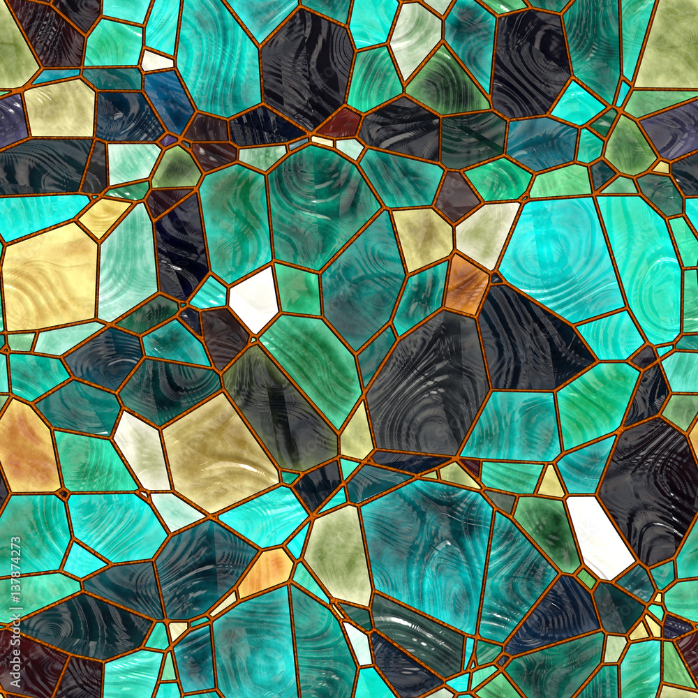 Seamless stained glass pattern Stock Illustration | Adobe Stock
