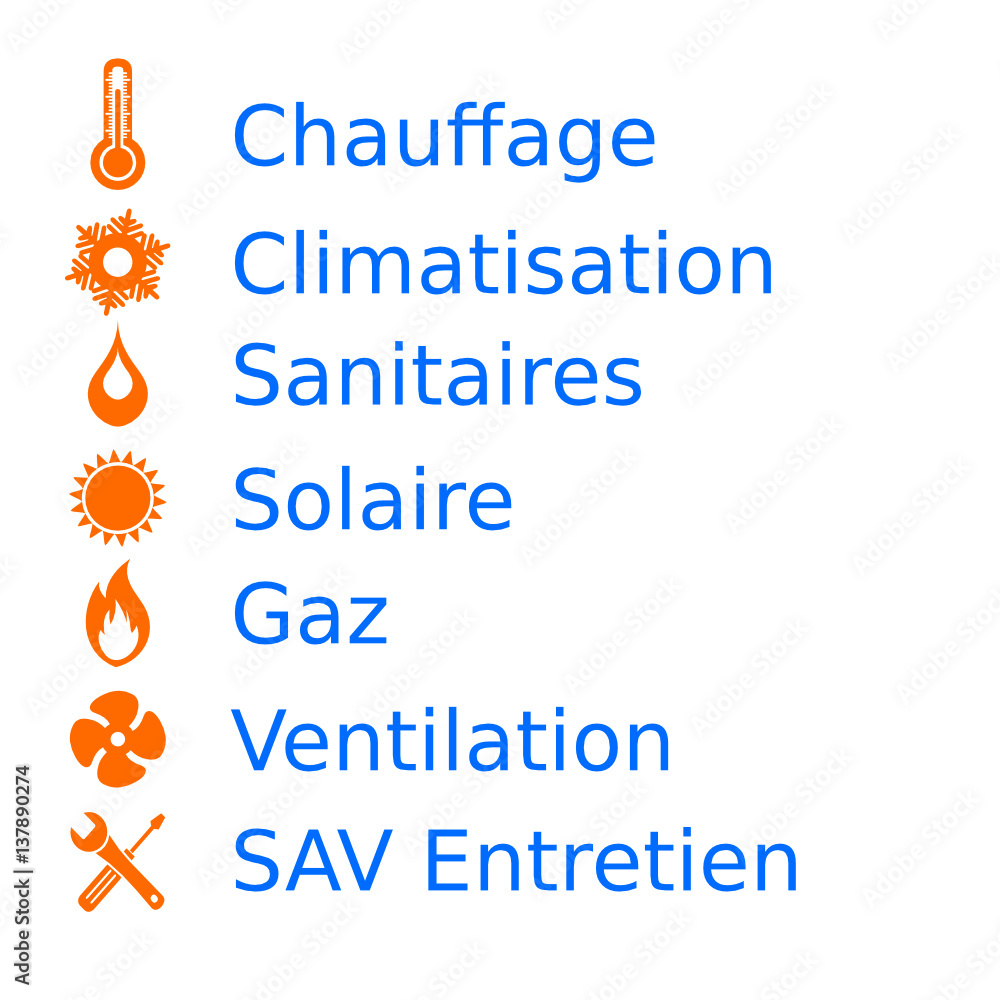 Vecteur Stock climatisation chauffage plombier gaz logo | Adobe Stock