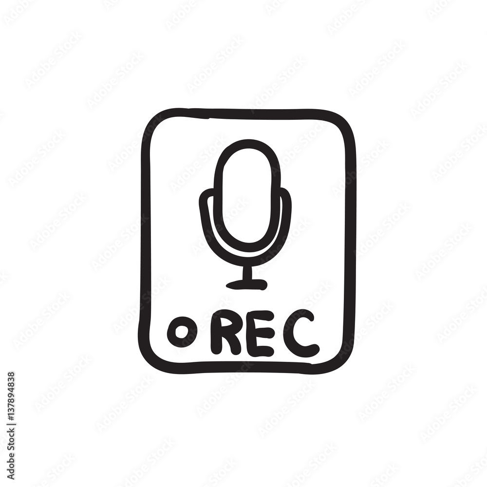 Record button sketch icon. Stock Vector | Adobe Stock