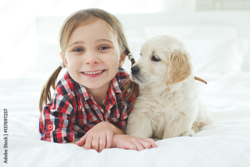 Child and dog Stock Photo | Adobe Stock