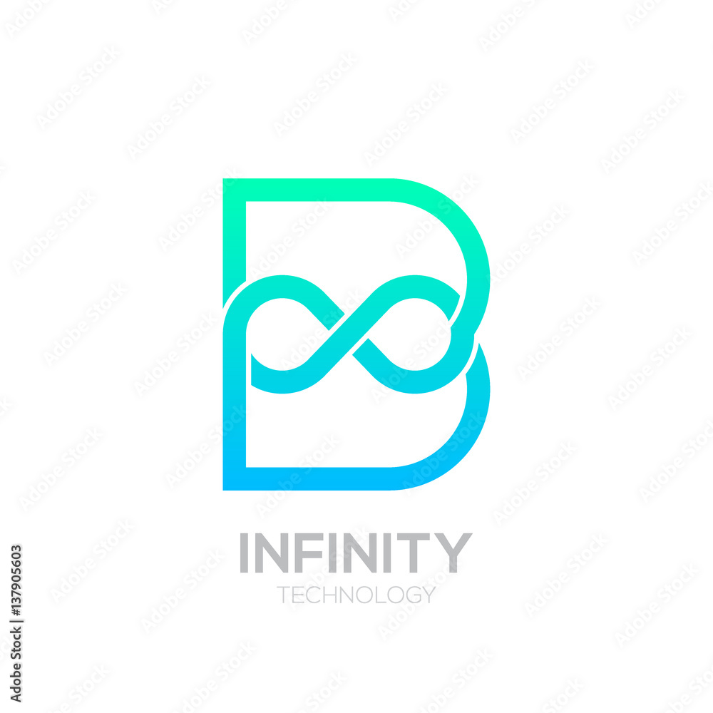 Letter B Blue and Green color Infinity logo,loops,Vector Logo template ...