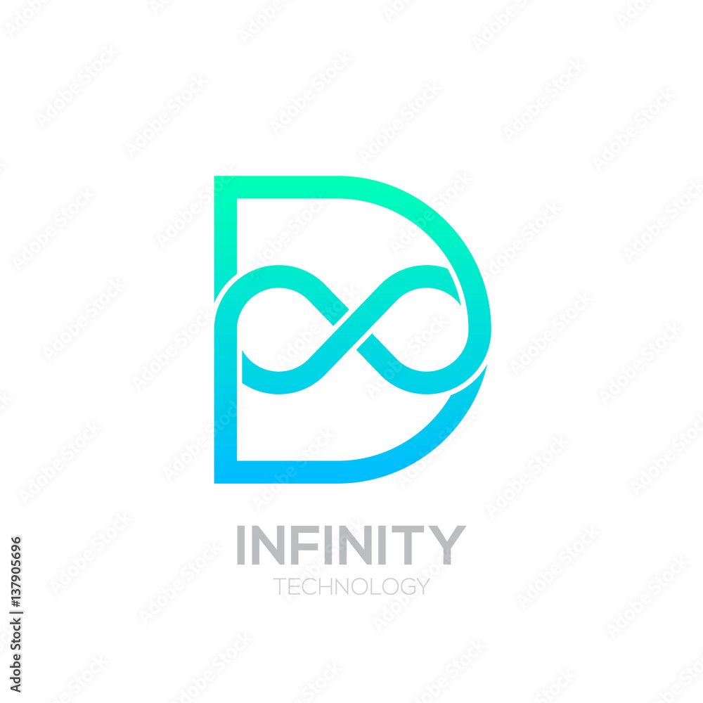 Letter D Blue and Green color Infinity logo,loops,Vector Logo template ...