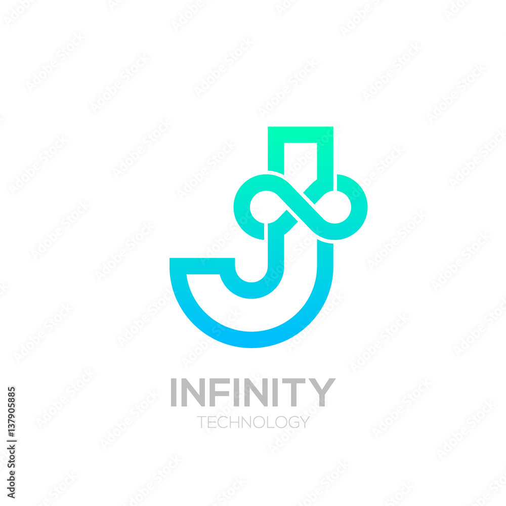Letter J Blue and Green color Infinity logo,loops,Vector Logo template ...