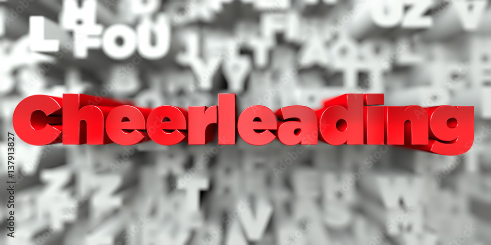 Cheerleading - Red text on typography background - 3D rendered royalty ...
