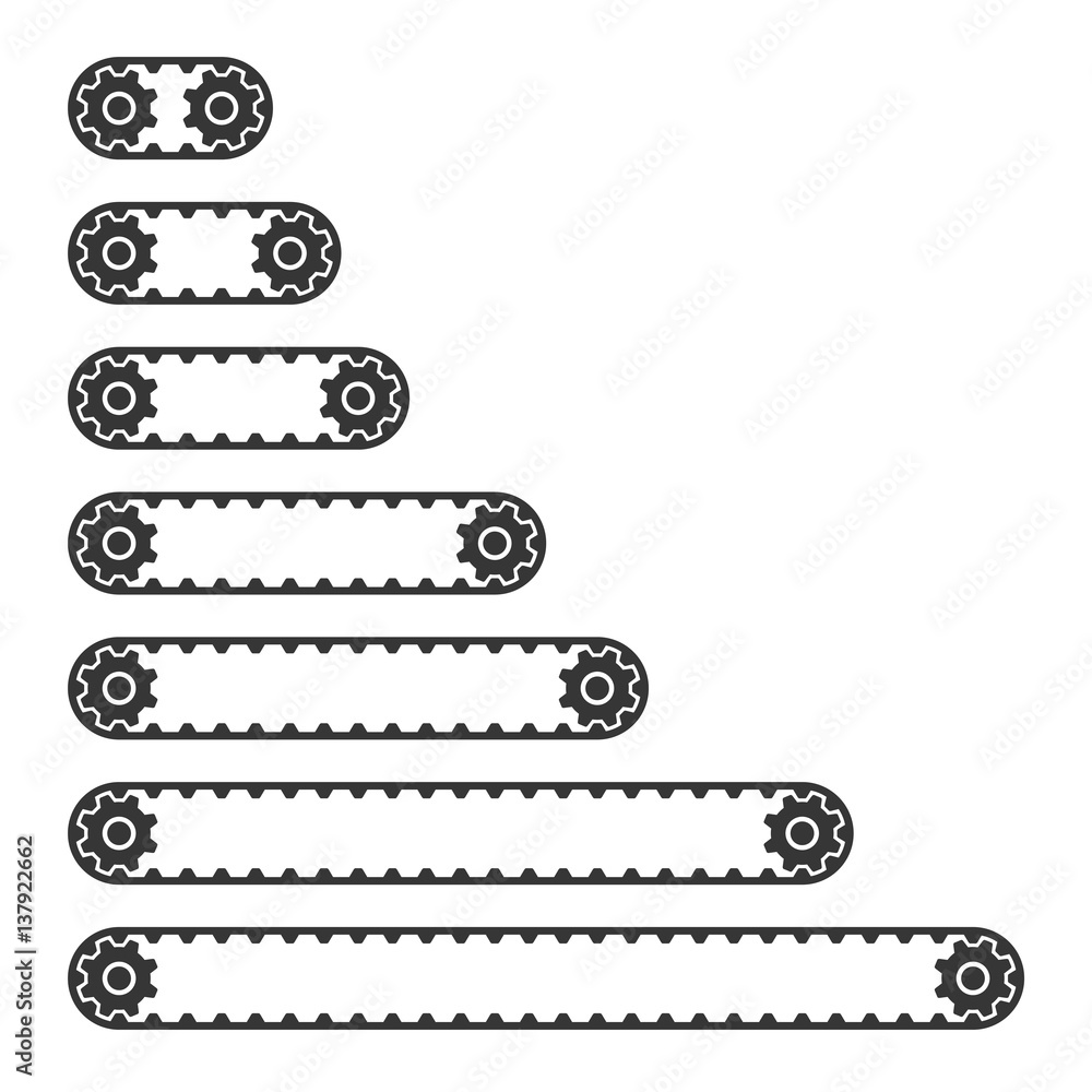 Conveyor Belt Line Set on White Background. Vector Stock Vector | Adobe ...