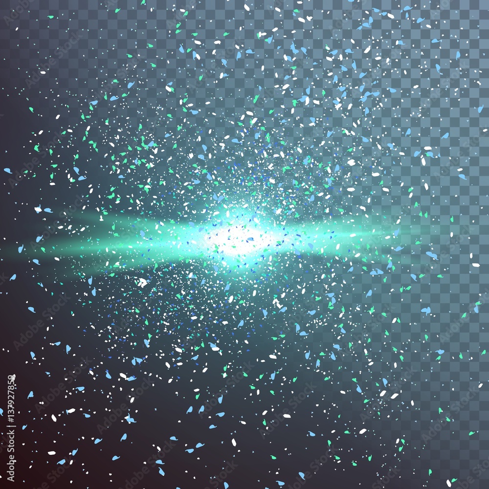 Illustration of Outer Space Exlosion Vector Effect. Confetti Particle ...