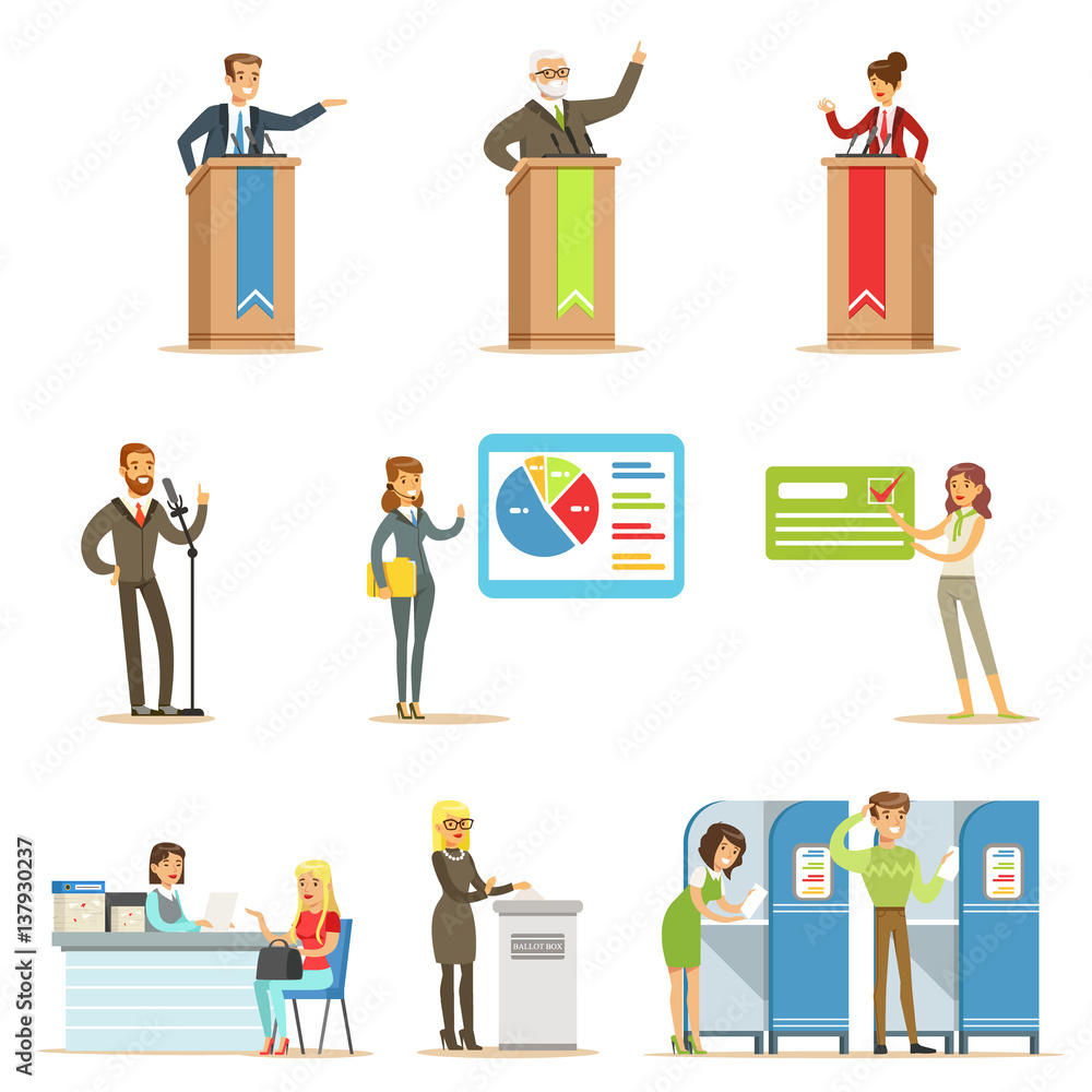 Political Candidates And Voting Process Series Of Democratic Elections ...