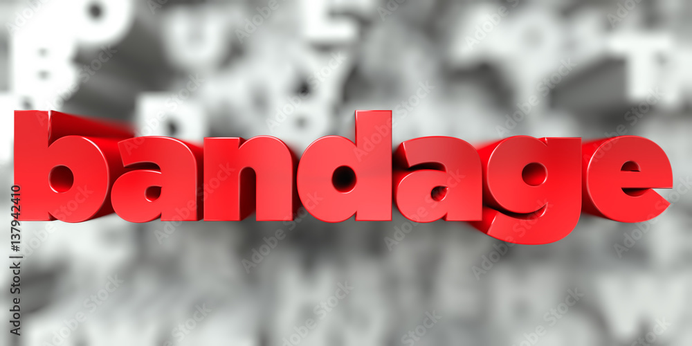 bandage - Red text on typography background - 3D rendered royalty free ...