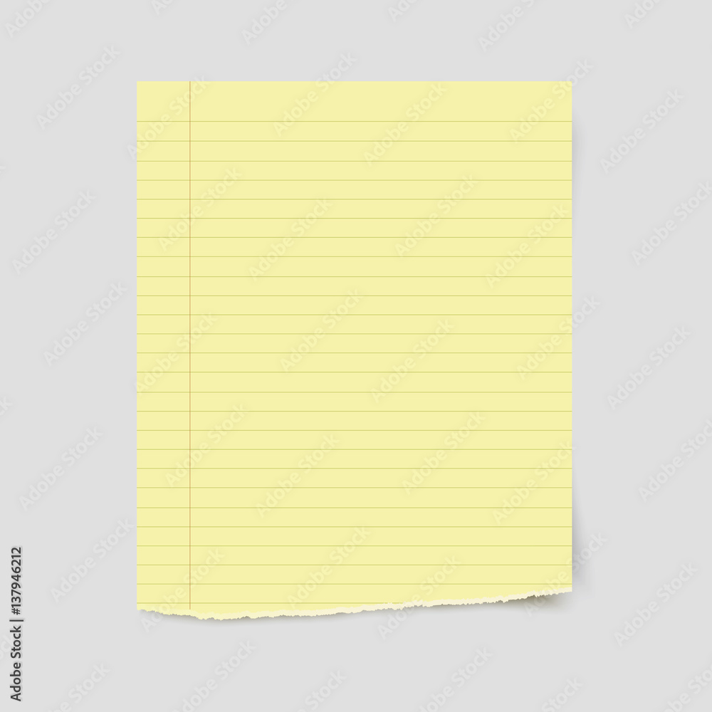 Torn Yellow Notebook Paper