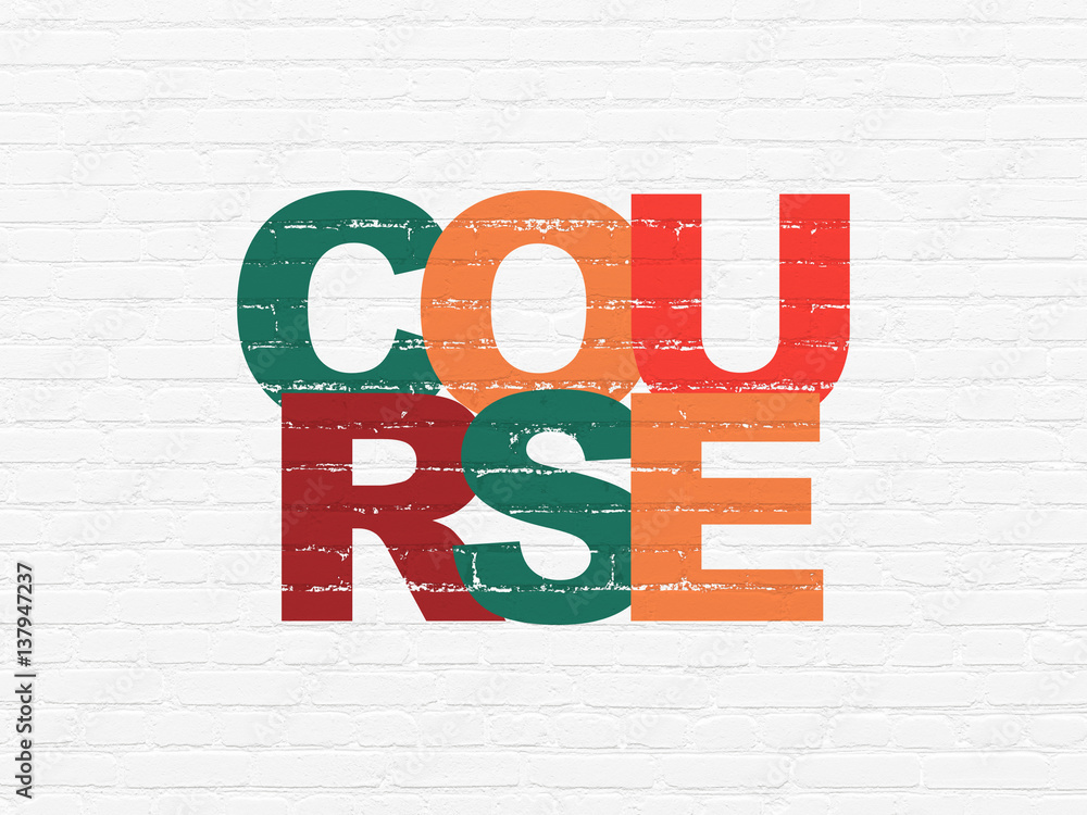 Illustrazione Stock Education concept: Course on wall background ...