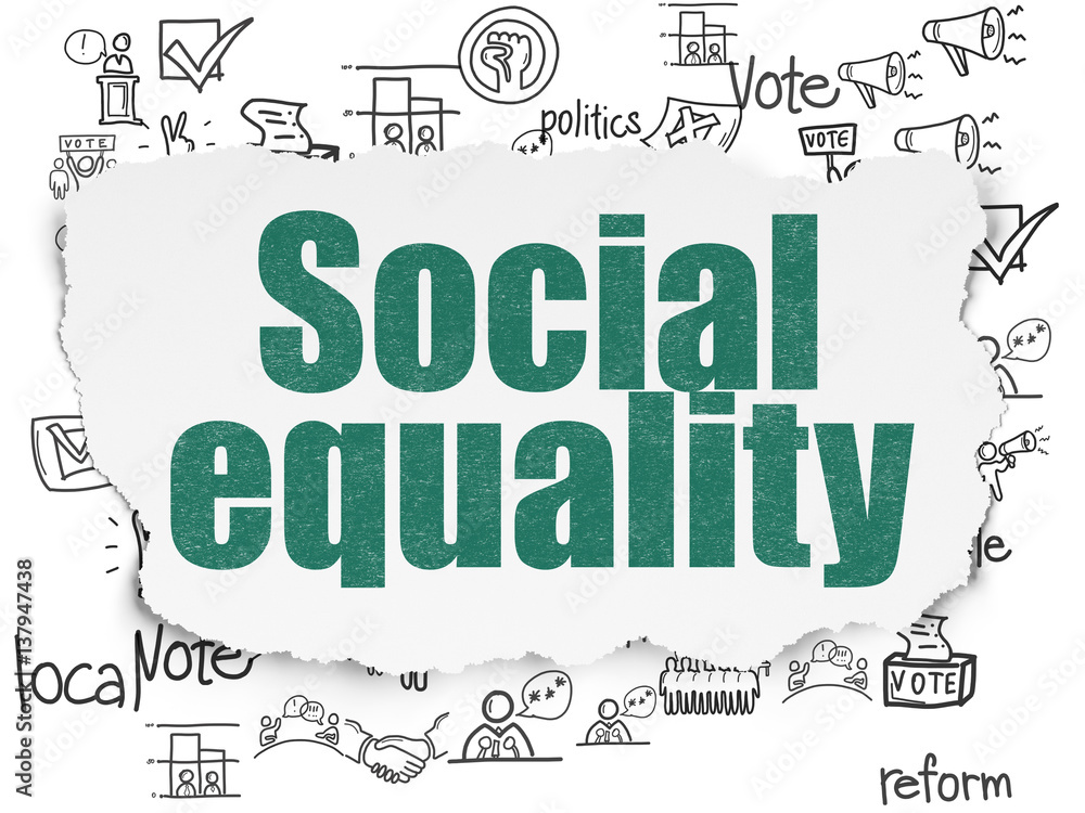 Political concept: Social Equality on Torn Paper background Stock ...