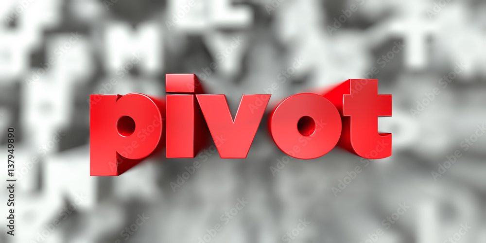 pivot - Red text on typography background - 3D rendered royalty free ...